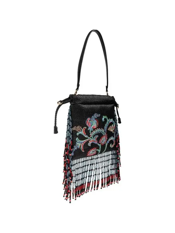 Etro Kalispera Small Beaded Tote Bag - Black