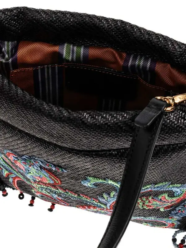 Etro Kalispera Small Beaded Tote Bag - Black