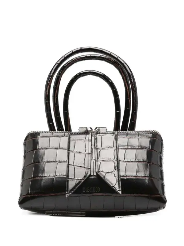 Attico Mini Friday Bag With Crocodile Effect - Brown