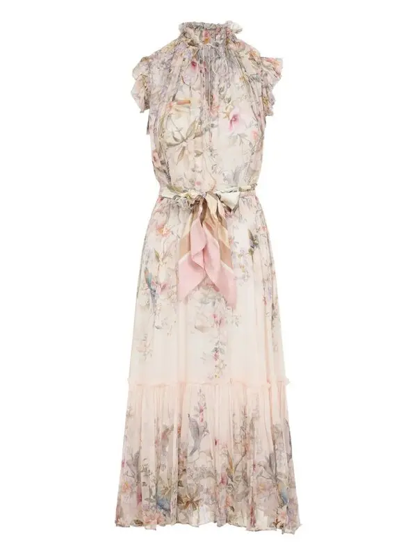 Zimmermann Rebellion Flutter Midi Dress - Multicolor