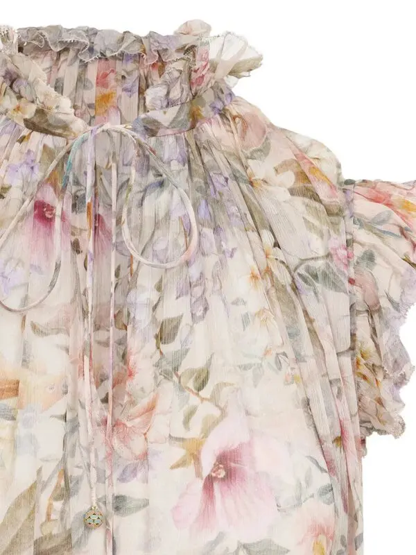 Zimmermann Rebellion Flutter Midi Dress - Multicolor