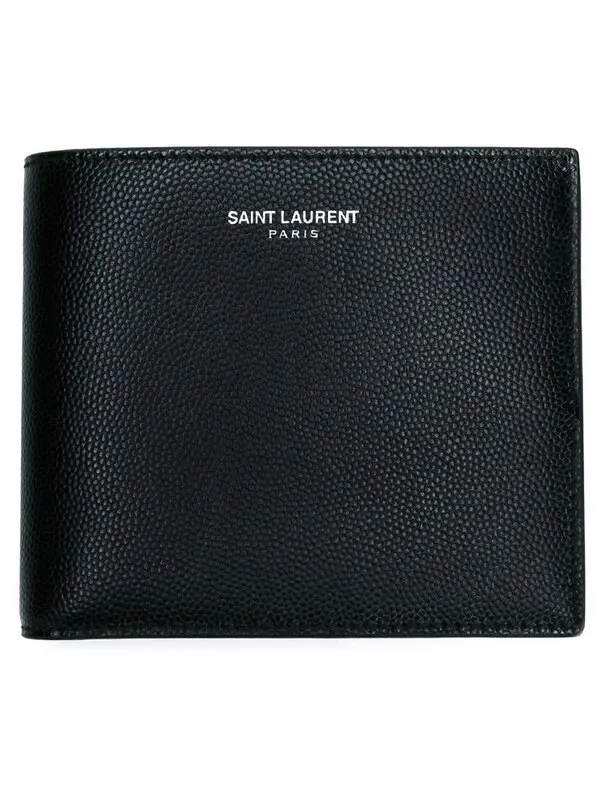 Saint Laurent Embossed Logo Bi-fold Wallet - Black