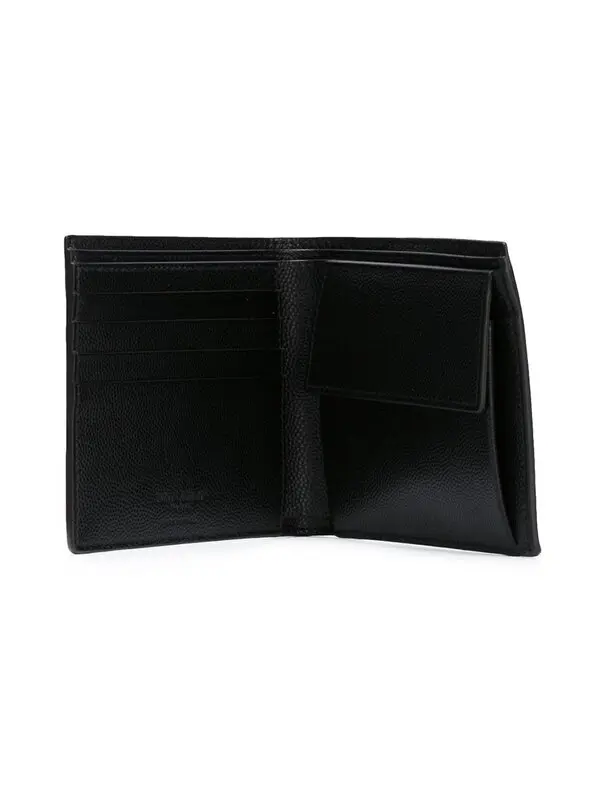 Saint Laurent Embossed Logo Bi-fold Wallet - Black