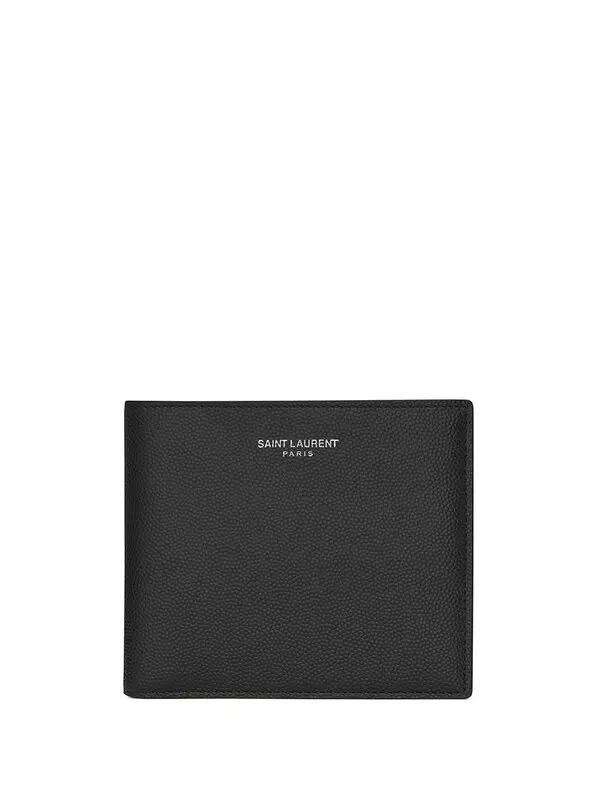 Saint Laurent Embossed Logo Bi-fold Wallet - Black