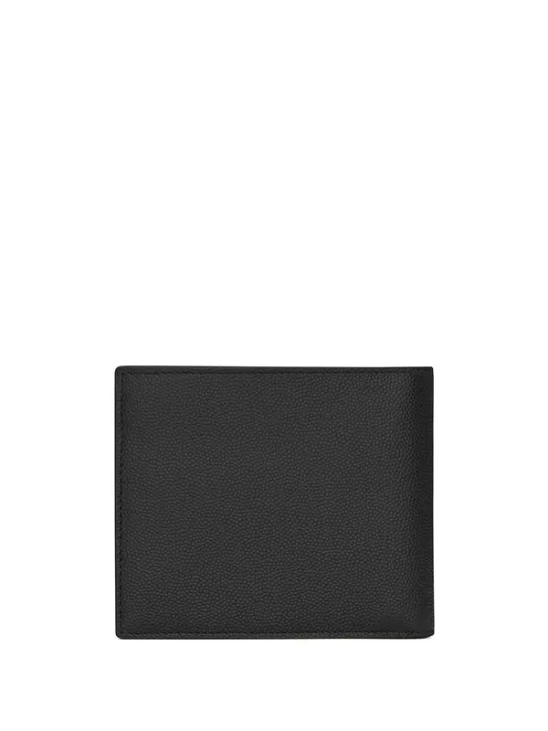 Saint Laurent Embossed Logo Bi-fold Wallet - Black