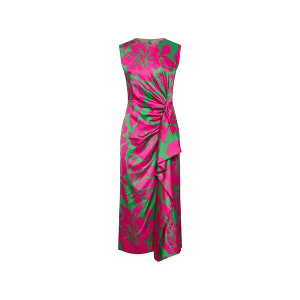Dries Van Noten Sleeveless Asymmetric Ruffle Cocktail Dress - Pink