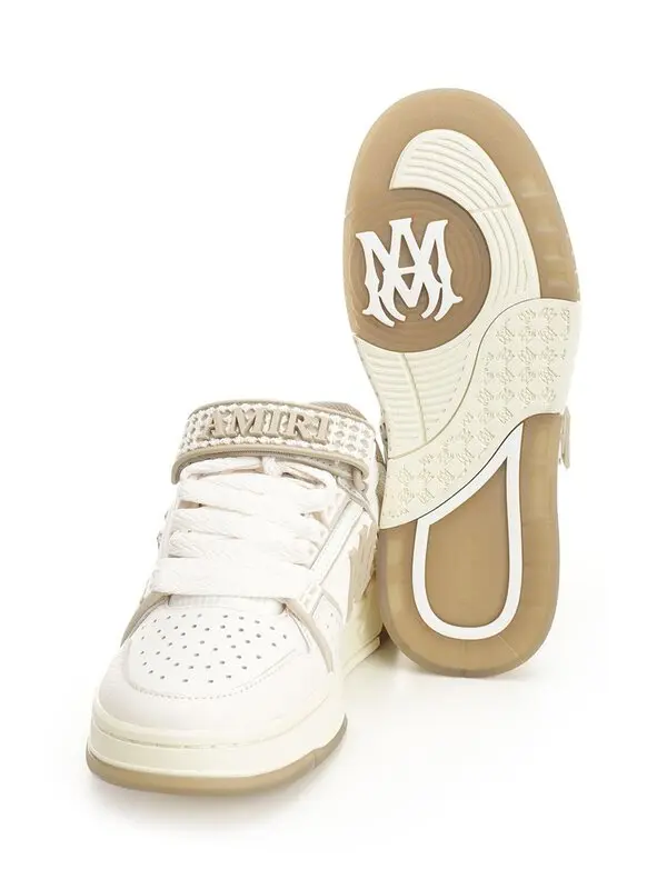 Amiri Skyline Leather Sneakers With Ma Logo - White