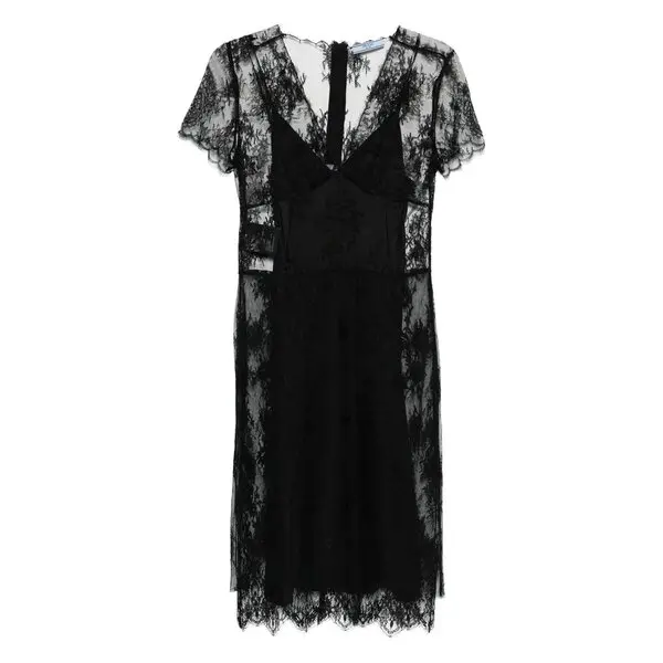 Prada Short Sleeve Lace Dress