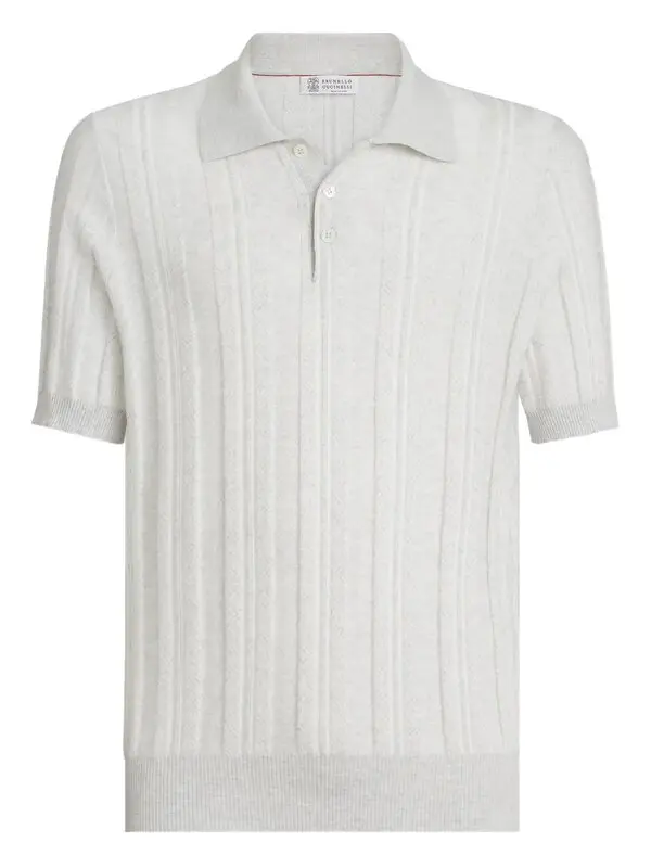 Brunello Cucinelli Ribbed Knit Polo Shirt