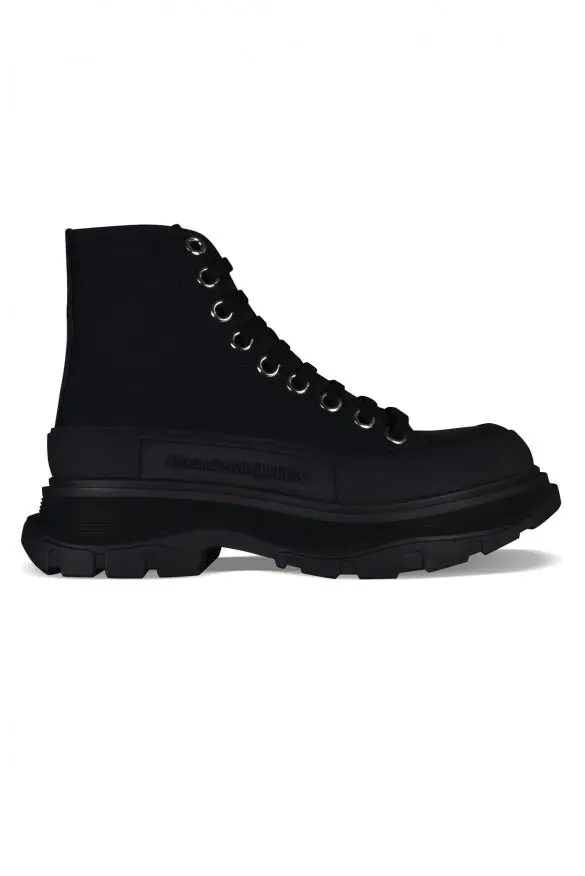 Alexander McQueen Tread Slick High Top Lace-up Sneakers - Black