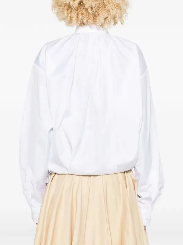 Dries Van Noten Cotton Shirt With Drawstring Waist - White