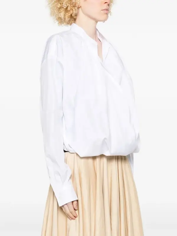 Dries Van Noten Cotton Shirt With Drawstring Waist - White