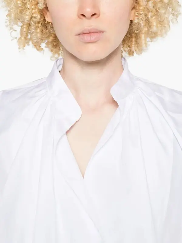 Dries Van Noten Cotton Shirt With Drawstring Waist - White