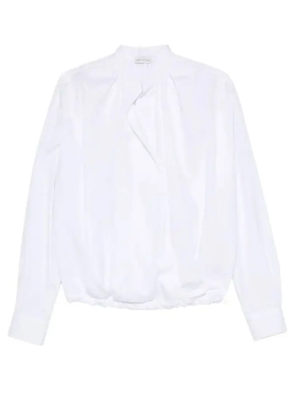 Dries Van Noten Cotton Shirt With Drawstring Waist - White