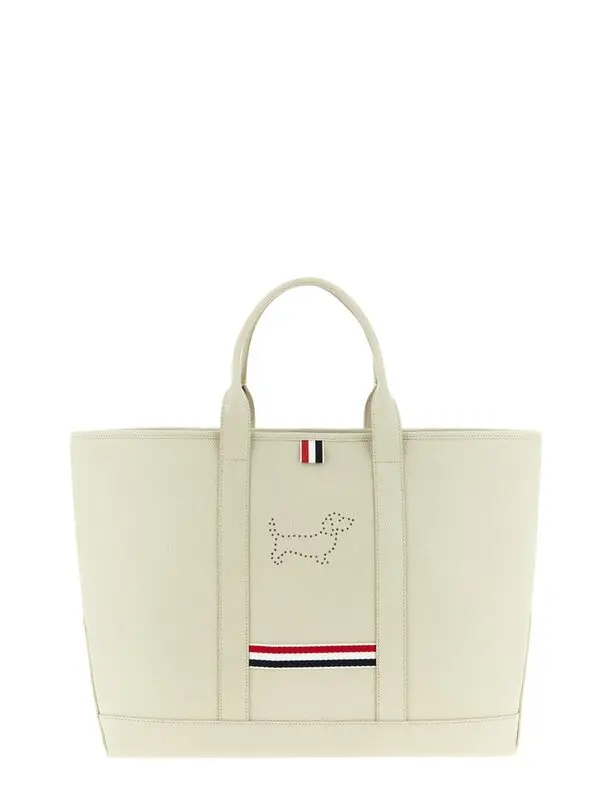 Thom Browne Medium Tool Bag In Grained Leather - Multicolor