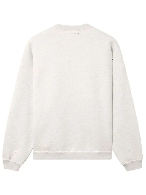 GOLDEN GOOSE Melange Cotton Embroidered Star Sweatshirt - Gray