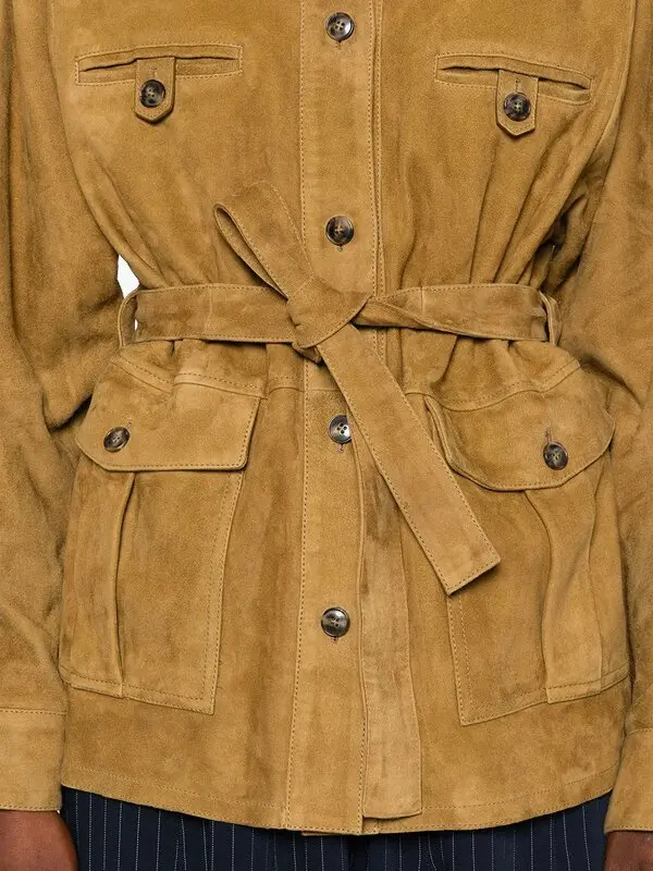 YVES SALOMON Belted Suede Jacket