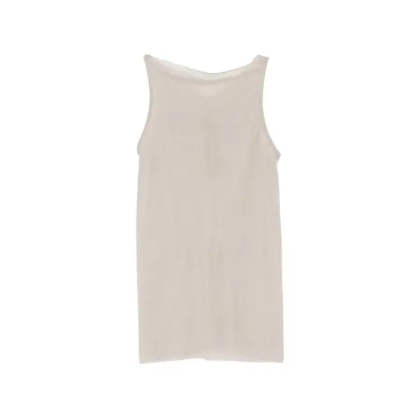 Rick Owens Taupe Grey Crew Neck Sleeveless Tank Top