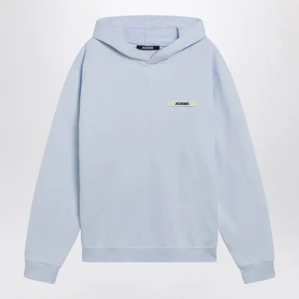 Jacquemus Light Cotton Fleece Hooded Sweatshirt With Grosgrain Logo Detail