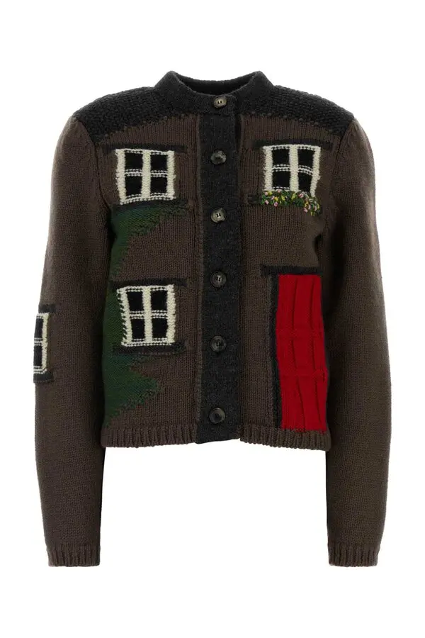 JW Anderson Wool Cardigan With House Applique
