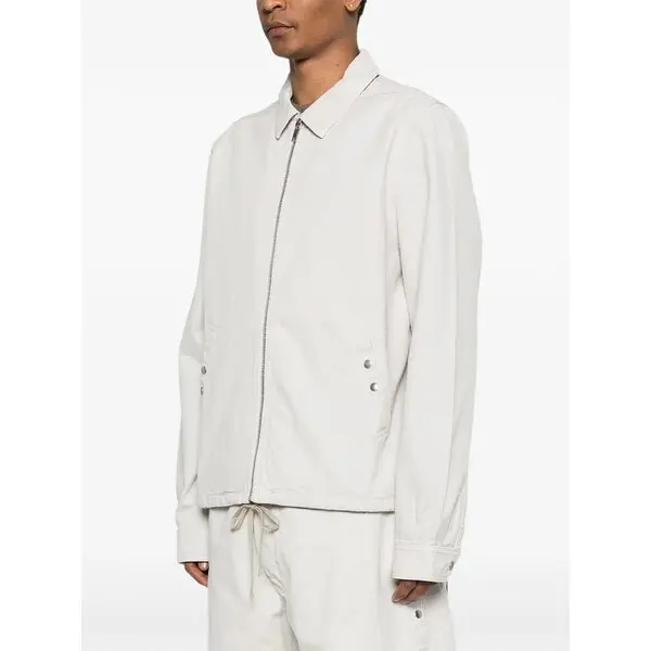 Rick Owens Zip-up Shirt Jacket - Cream