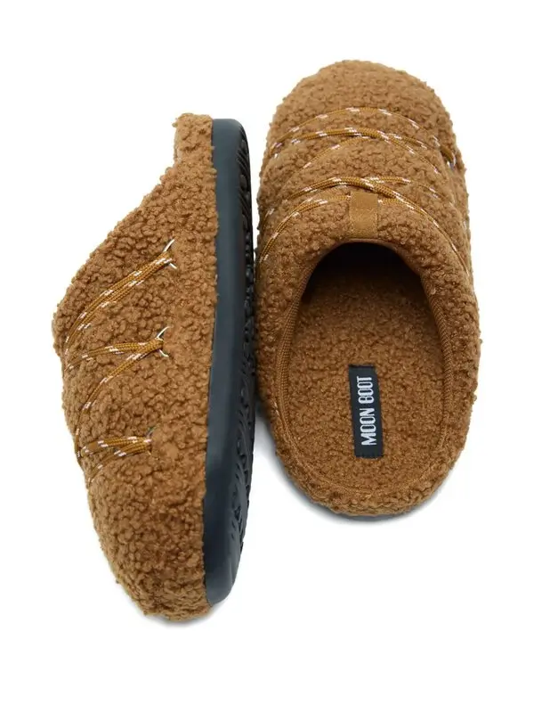 Moon Boot Teddy Shearling Slippers - Brown