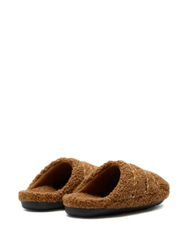Moon Boot Teddy Shearling Slippers - Brown