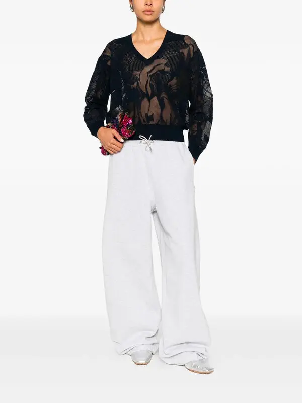 Dries Van Noten Torion Lace V-neck Sweater