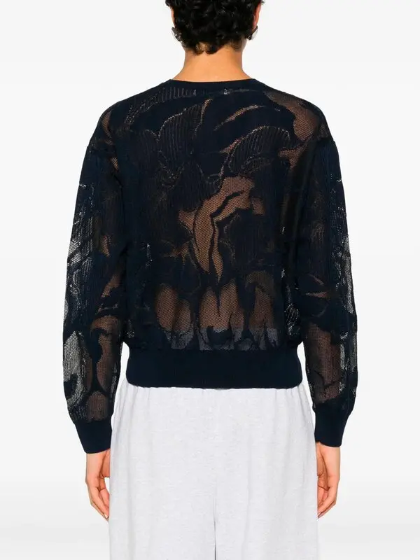 Dries Van Noten Torion Lace V-neck Sweater