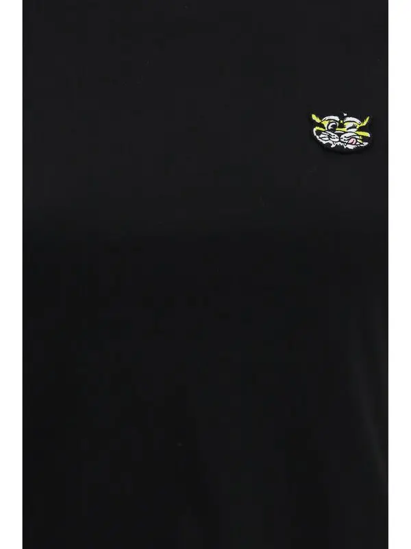 Kenzo Cotton T-shirt With Embroidered "wild Tiger - Black