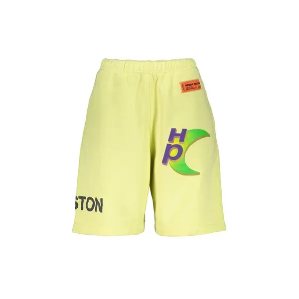 Heron Preston Cotton Printed Detail Shorts - Yellow