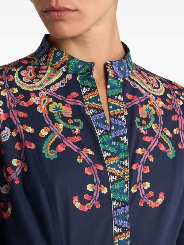 Etro Long Paisley Print Silk Dress