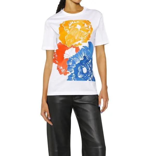 FERRAGAMO Floral Embroidered Cotton T-shirt