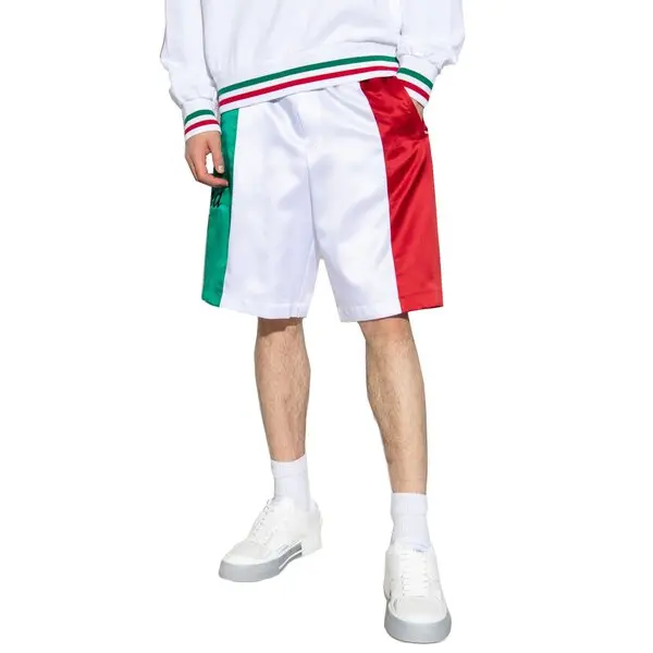 Dolce & Gabbana Satin Boxer Shorts With Italian Flag Motif