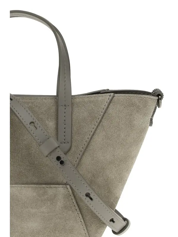 Brunello Cucinelli Suede Shoulder Bag - Brown
