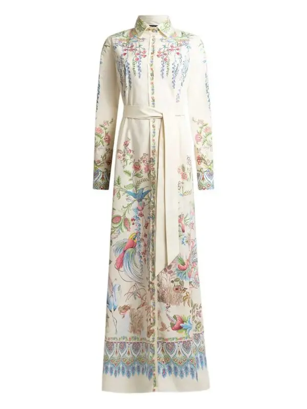 Etro Floral Print Cotton Shirt Dress - Multicolor