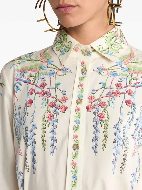 Etro Floral Print Cotton Shirt Dress - Multicolor