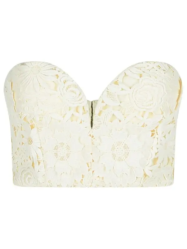 ROTATE BY BIRGER CHRISTENSEN Floral Textured Corset - White