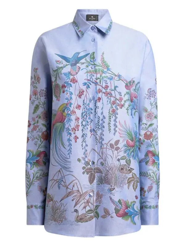 Etro Floral Print Cotton Shirt - Multicolor