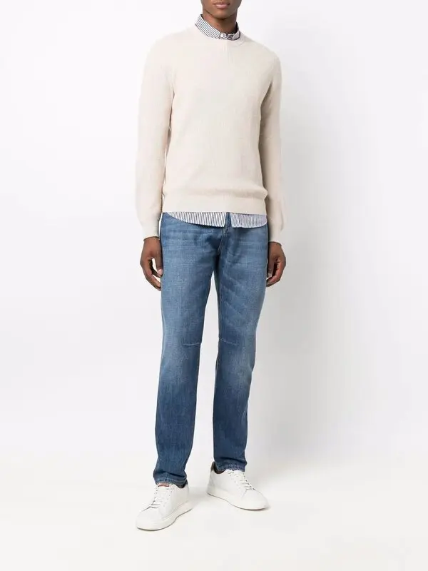 Brunello Cucinelli Straight-leg Jeans With Faded Effect - Blue