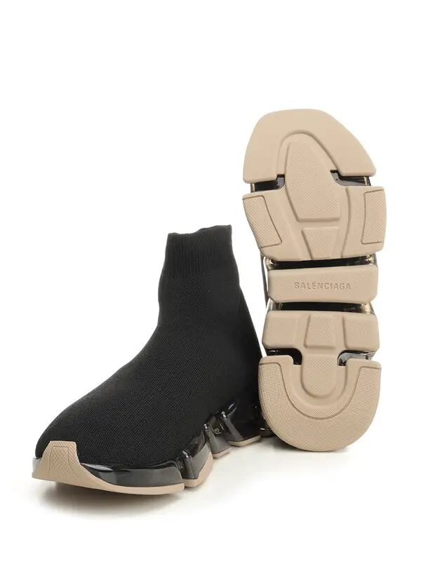 Balenciaga Speed 2.0 Full Clear Sole Sneaker - Black