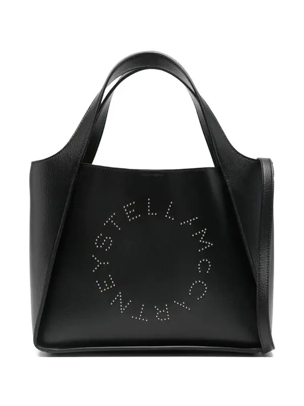 Stella McCartney Logo Detail Leather Tote Bag - Black