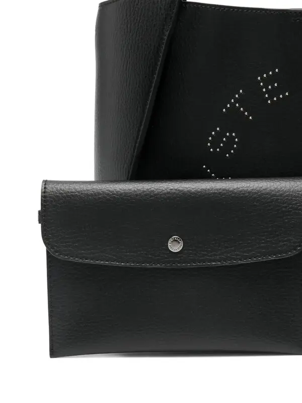 Stella McCartney Logo Detail Leather Tote Bag - Black