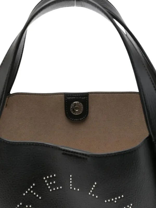Stella McCartney Logo Detail Leather Tote Bag - Black
