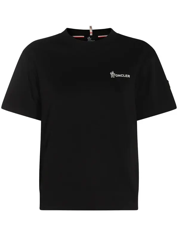 Moncler Logo Cotton T-shirt - Black