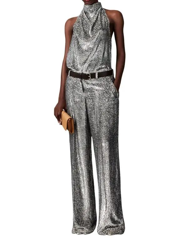 Stella McCartney Metallic Velvet Halterneck Top
