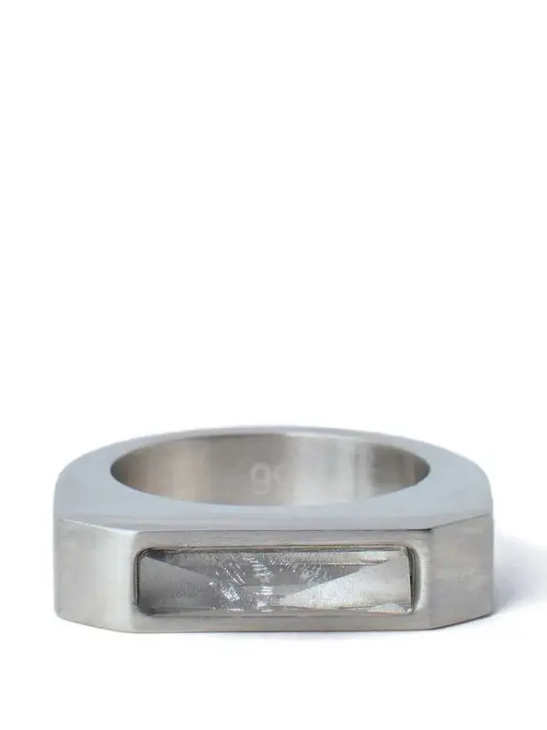 Rick Owens Brushed Rectangular Ring - Silver