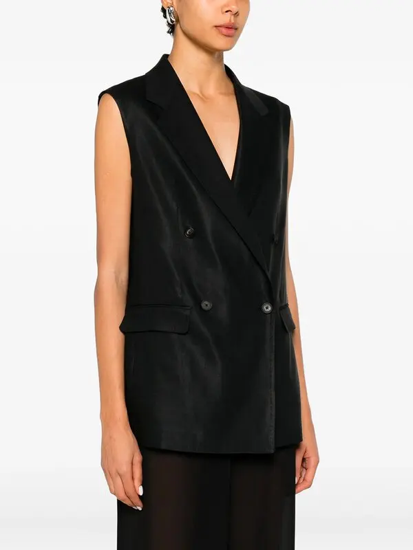 Tagliatore Double-breasted Sleeveless Waistcoat - Black