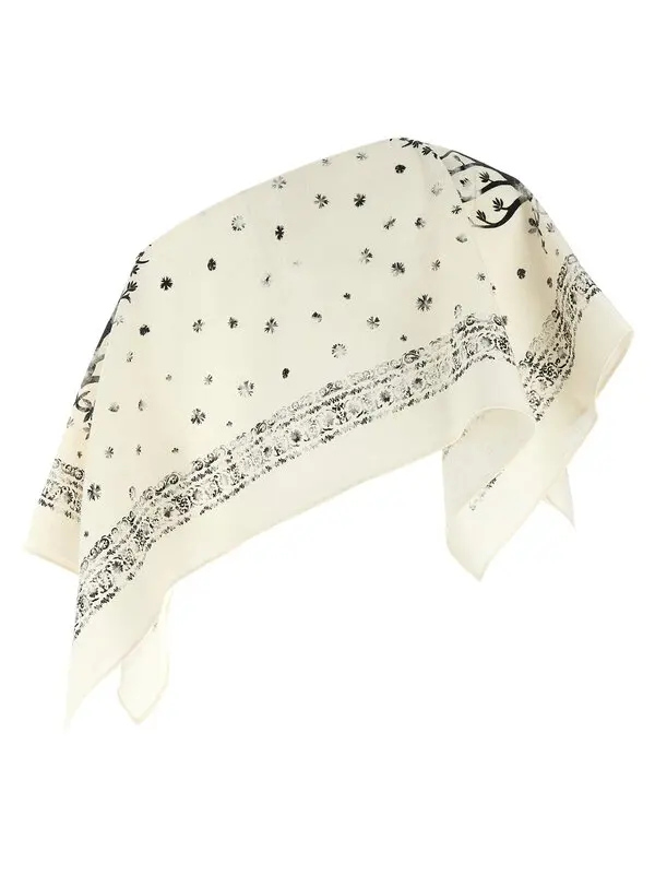 Alberta Ferretti Printed Linen Hood Top