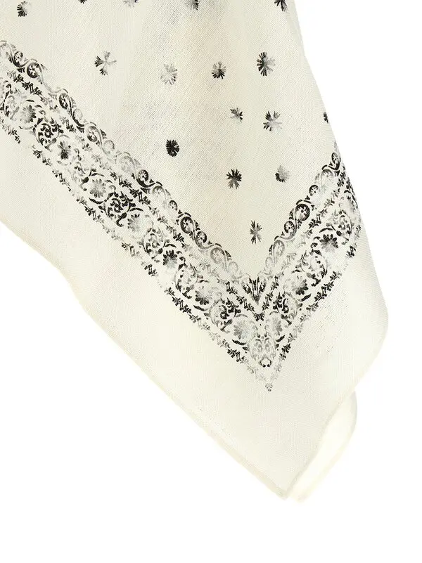 Alberta Ferretti Printed Linen Hood Top